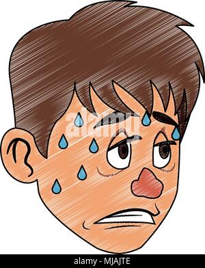Sick man face scribble Stock Vector Image & Art - Alamy