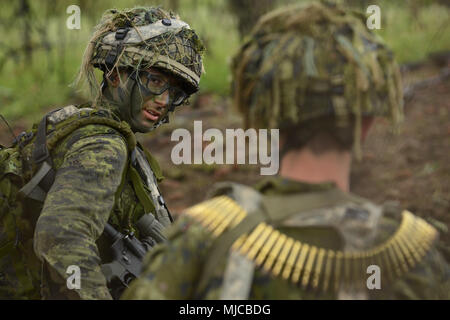 Soldiers assigned to the 39th Canadian Brigade Group hold a defensive ...