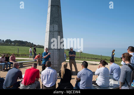 The 1st Infantry Division Memorial above the Les Moulins draw, Omaha ...