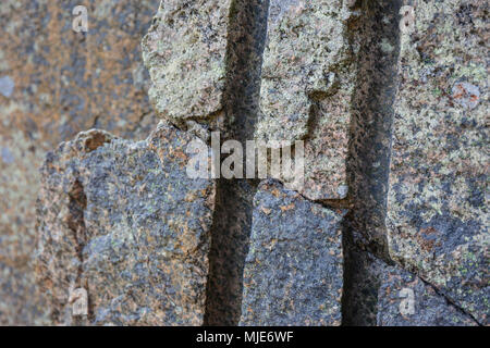 Blast holes in an old quarry between Teglkås and Vang, Europe, Denmark ...