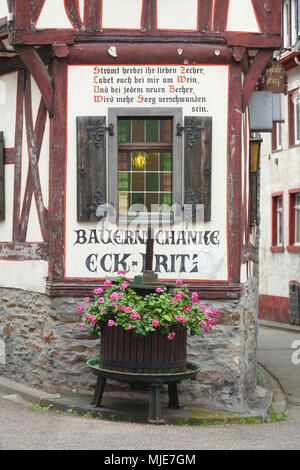 Half-timbered houses in Braubach, nr. Koblenz, Rhineland-Palatinate ...