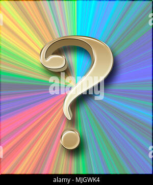 3d Rainbow Question Mark