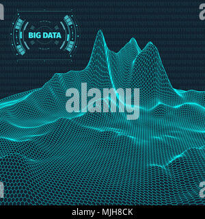 Computer generated binary code landscape on black background . Big Data . Binary Code Stock ...