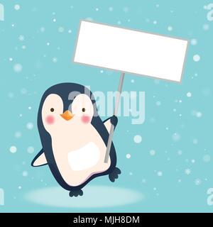 penguin holding sign Stock Vector Image & Art - Alamy