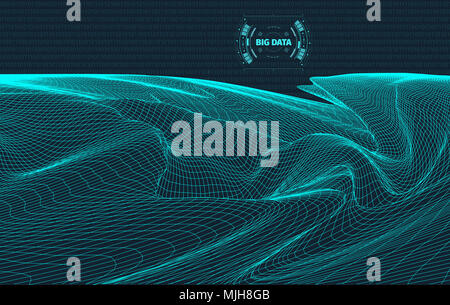 Computer generated binary code landscape on black background . Big Data . Binary Code Stock ...