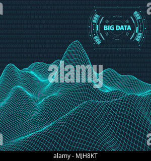 Computer generated binary code landscape on black background . Big Data . Binary Code Stock ...