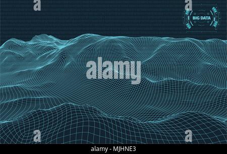 Computer generated binary code landscape on black background . Big Data . Binary Code ...