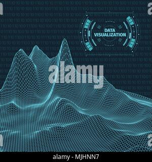 Data visualization background . Futuristic design hud element . Binary ...