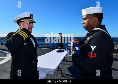 SEA (Dec. 2, 2017) Cmdr. John Tobin, commanding officer of the Arleigh ...