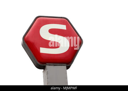 S train sign in Denmark (S Tog Stock Photo - Alamy
