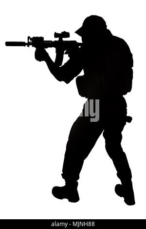 Silhouette of special forces operator Stock Photo - Alamy