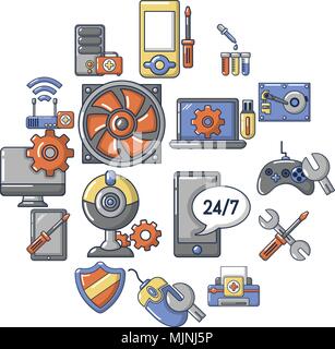 Fix the electronics icons set, cartoon style Stock Vector Image & Art ...