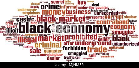 Black economy word cloud concept. Vector illustration Stock Vector ...