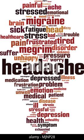 Headache word cloud concept. Vector illustration Stock Vector Image ...
