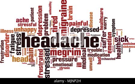 Headache word cloud concept. Vector illustration Stock Vector Image ...