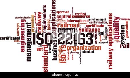 ISO 22163 word cloud concept. Vector illustration Stock Vector Image ...