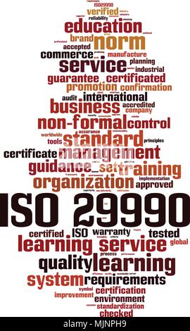 ISO 29990 word cloud concept. Vector illustration Stock Vector Image ...