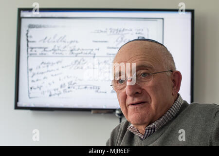 24 April 2018, Bad Arolsen, Germany: A necklace with the David Star and ...