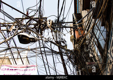 Electric wire telephone pole Delhi India Stock Photo: 169619724 - Alamy