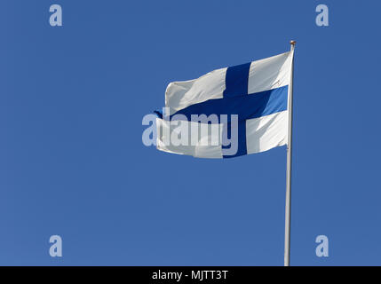 National flag of Finland with a blue cross on white background Stock ...