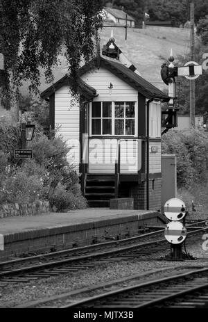 Great Western Railway signal box at Cranmore, Somerset, England Stock ...