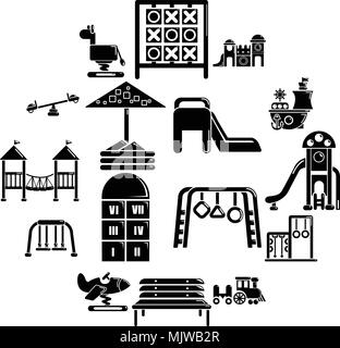 Playground icons set, simple style Stock Vector Image & Art - Alamy