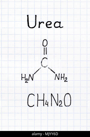 Chemical structure of an urea (carbamide) molecule, chemical structure ...