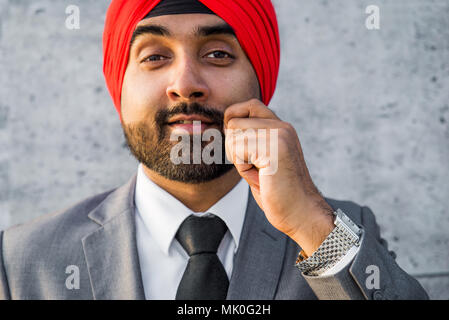 Punjabi businessman portrait outdoors - Hindi man wearing formal ...
