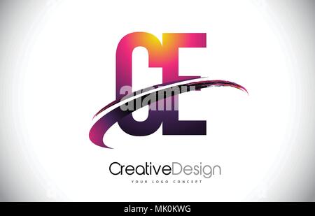 CE C E Letter Logo Design with Swoosh and Black Lines. Modern Creative ...
