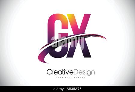 GX Letter Logo with Creative Swoosh Curved Line. GX Icon Vector with ...
