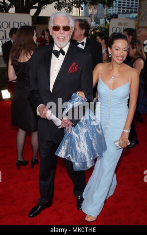 James Coburn and wife arrives at the 2002 Golden Globe Awards at the ...