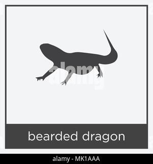 bearded dragon silhouette outline on white background Stock Vector ...