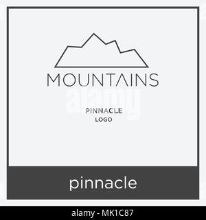 pinnacle icon isolated on white background with gray frame, sign and ...