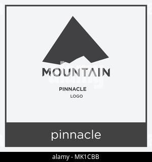 pinnacle icon isolated on white background with gray frame, sign and ...