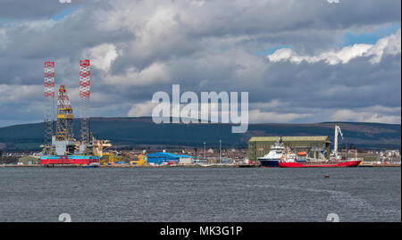 oil industry support vessels alongside Montrose Docks Scotland UK Stock ...