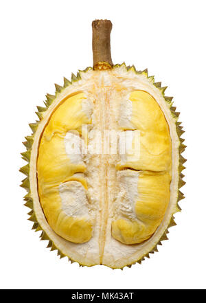 Thai durian portion isolated on white background Stock Photo - Alamy