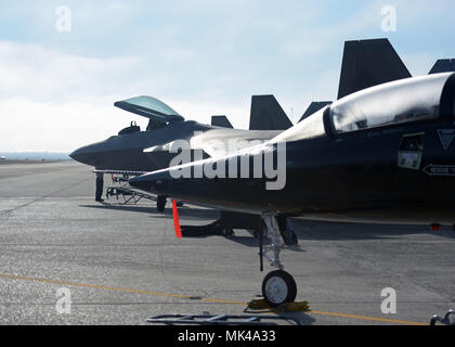 A T-38 Talon is parked on the flightline during a sunset at Laughlin ...