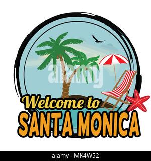 Santa Monica grunge rubber stamp on white background, vector ...