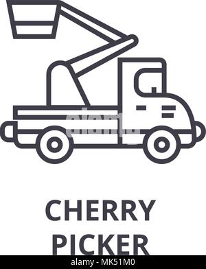 Illustration of a worker on a scissor lift or cherry picker and also ...