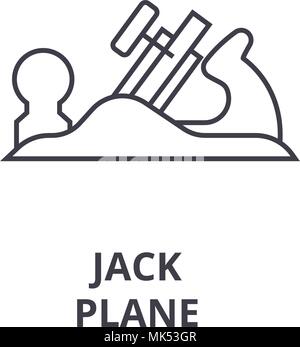 Jack-plane Tool Icon. Editable Bold Outline With Color Fill Design ...