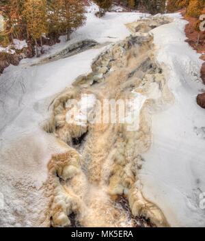 Cross River through Schroder, Minnesota during the Winter on its way to ...