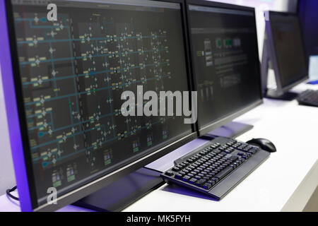 SCADA system in a control room of water treatment plant in Malaysia ...