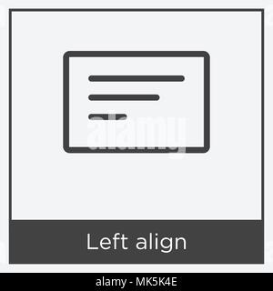 Text align left icon line isolated on white background. Black flat thin ...