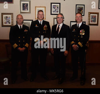 Naval Officers (left-right) Mark Deller, John Cunningham, Keith Beckett ...