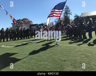 U.S. Coast Guard Academy Bears football team gives handshakes to the U ...