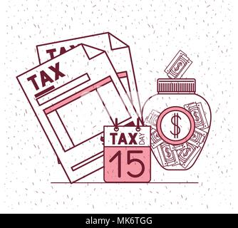 bills dollars with calendar vector illustration design Stock Vector ...