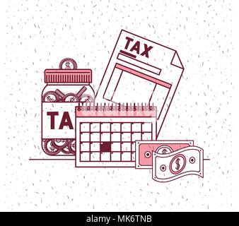 bills dollars with calendar vector illustration design Stock Vector ...