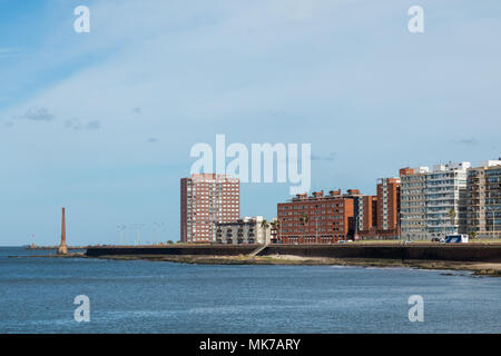 Residential buildings at boulevard in Montevideo, Uruguay. Montevideo ...