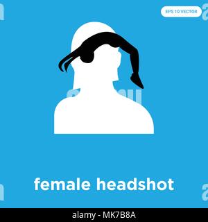 female headshot silhouette outline on white background Stock Vector Art ...
