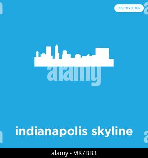 indianapolis skyline icon isolated on white background with gray frame ...